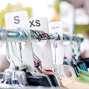 60 Pack Plastic Closet Dividers for Hanging Clothes, Blank White Tags for Department Stores, Clothing Rack Size Separator Hangers for Boutiques, Warehouses (2 x 5 in)