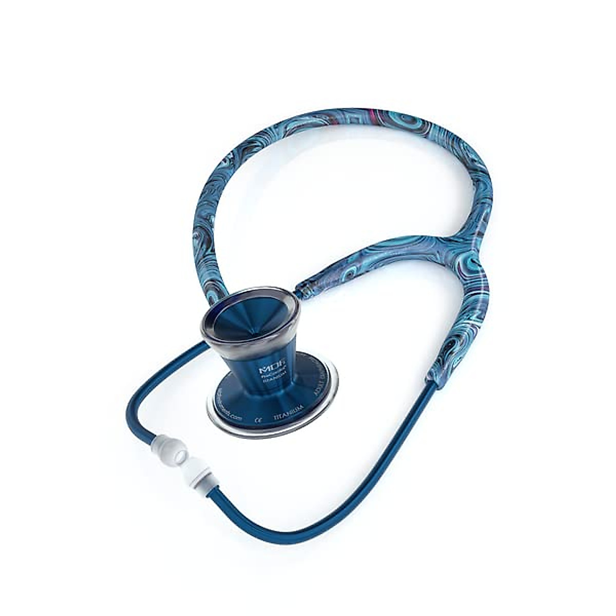 MDF Instruments Starry Night ProCardial Cardiology Stethoscope, Lightweight Titanium, Adult, Dual Head, Starry Night Tube, Titanium Blue, Capridium Chestpiece-Headset, MDF797TSNCD