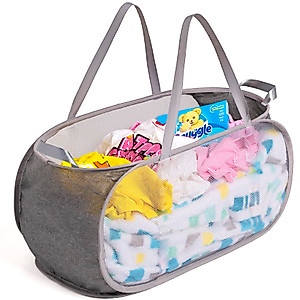 Tenrai 1.5 Loads Tear Proof Pop Up Laundry Hampers, with Strong Handles Laundry Hamper, Easy to Collapsible Laundry Basket, Easy to Carry & Go Up and Down Stairs, Mesh-Breathable.