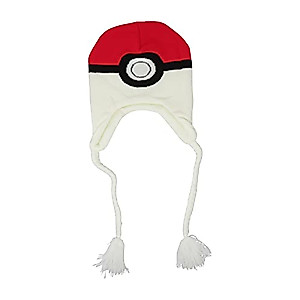 Bioworld Pokemon Pokeball Iconic Game Symbol Laplander Cosplay Youth Beanie Cap White