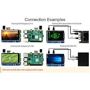waveshare 3.2inch IPS LCD Display (H) for Raspberry Pi 4B/3B+/3B/2B/Zero/Zero W/Zero WH and Jetson Nano and Windows 11/10/8.1/8/7, 480×800 Pixel, Adjustable Brightness, No Touch