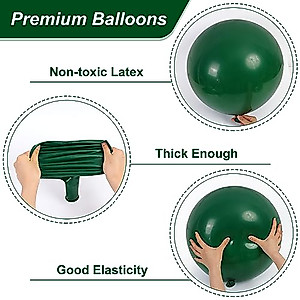 RUBFAC 36in Dark Green Giant Balloons, 5pcs Green Latex Helium Balloons for Birthday Wedding Party Photo Shoot Baby Shower Decoration