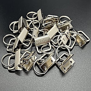 51 Sets Key Fob Hardware with 1pcs Key Fob Pliers,Glass Running Pliers Tools with Jaws, Pliers Attach Rubber Tips Perfect for Key Fob Hardware Install, Silver