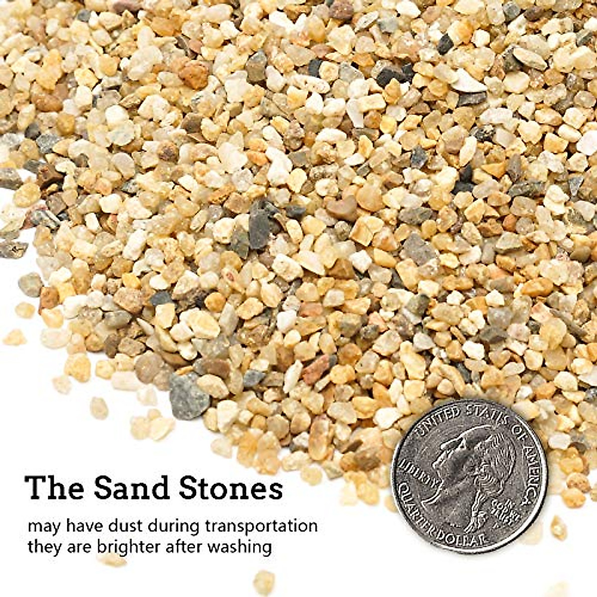 5.7 lbCoarse Sand Stone - Silica Sand for plants, Soil Cover Succulents and Cactus Bonsai DIY Horticultural sand, Decorative Sand for Vases Fillers,Terrarium, Fairy Garden,Natural Sand Top Dressing