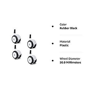 Baby Walker Wheels Replacement, Set of 4, Baby Walker Accessories, Plastic Rubber Wheels Casters, Universal Wheels (F-Black)