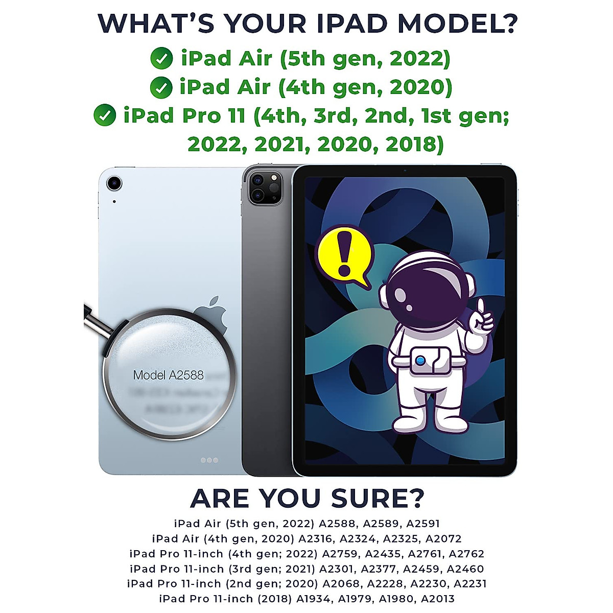 Bam Bino Space Suit - iPad 11 Pro Case, iPad Pro 11 Case for Kids, iPad Air 10.9 Case, iPad Air 5/ 4 Case, 2022 iPad Pro Case, iPad Air 4th Generation Case Kids, iPad Case Pencil Holder