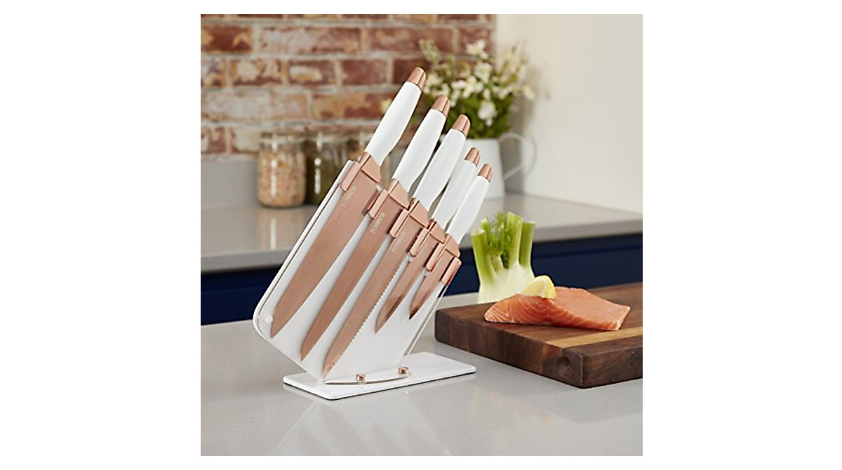 TOWER Damascus Effect Kitchen Knife Set - Elegant 5-Piece Collection