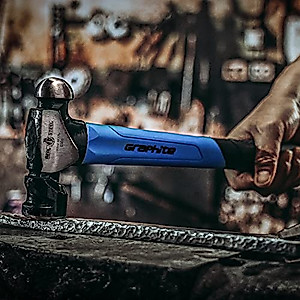 REAL STEEL 32 Oz Ball Peen Hammer with Non-Slip Cushion Grip Jacketed Graphite Forged 2 LB Ball Pein Hammer 0506