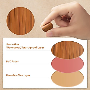 864 Pieces Screw Covers Wood Stickers for Furniture, 0.83 Inch Screw Hole Stickers Waterproof PVC Cover Caps Adhesive Wood Grain Stickers for Screw Holes Wall Cabinets Bookcase Desk (Basic Color)