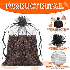 270 Pcs Black Organza Gift Bags 4 x 6 Inch Jewelry Pouches Drawstring Bags Black Goodie Bags Sheer Black Mesh Bags for Wedding Party Jewelry Candy Festival Bathroom Soaps Makeup