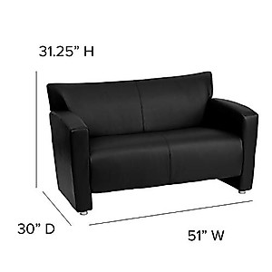 Flash Furniture HERCULES Majesty Series Black LeatherSoft Loveseat