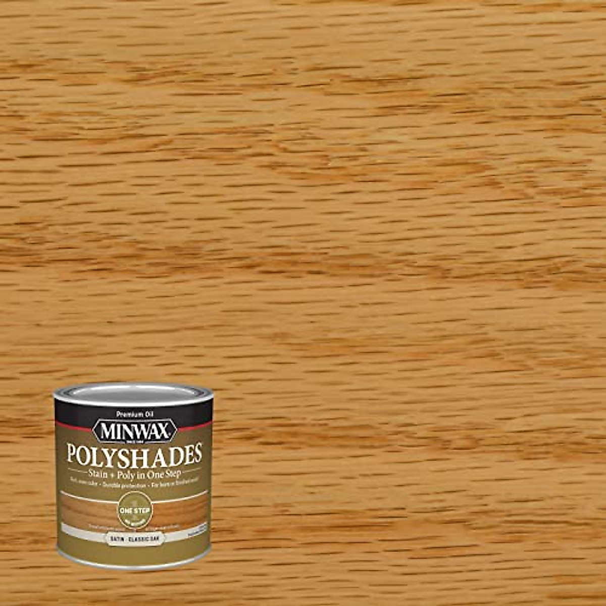 1/2 pt Minwax 21370 Classic Oak PolyShades Wood Stain and Polyurethane, Satin