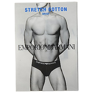 Emporio Armani Men's Stretch Cotton Brief, White, Medium