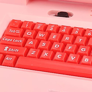 3 AA Batteries Plastic Kids Learning Laptop Cognitive Development Simulation Kids Laptop Toys (Purple Retractable Mouse)