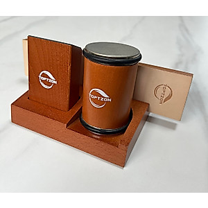 Toptzon Diamond Brown Rolling Knife Sharpener – Roller Knife Sharpener Kit with 15 & 20 Degree Magnetic Angle Stand & Leather Strop Paddle Kit - Easy Sharpening for Kitchen Knife (Modern Brown)