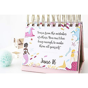 bloom daily planners Undated Perpetual Desk Easel - Religious Inspirational Standing Desktop Flip Calendar - Page a Day - (5.25" x 5.5") "She Believed She Could So She Did" by Writefully His