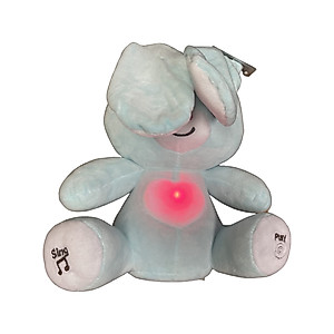 POMPIN Plush Peek A Boo Singing Bunny with Light Up Heart | Easter Bunny Toy | Plays Peek-A-Boo & Sings Do Your Ears Hang Low? | Easter Bunny Gift