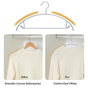 Nature Smile Non Slip PVC Coating Sweater Hangers,Dress Suit Coat Hangers,Shoulder Bump Free Golf T Shirts Clothes Hangers (Silvery Grey Color 10 Pack)