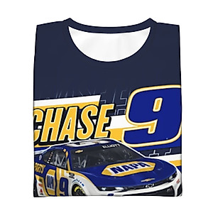 ASFRSH Chase Elliott 9 Shirt for Teen Girl & Boy Printing Short Sleeve Tee Athletic Classic Shirt Crewneck T-Shirt