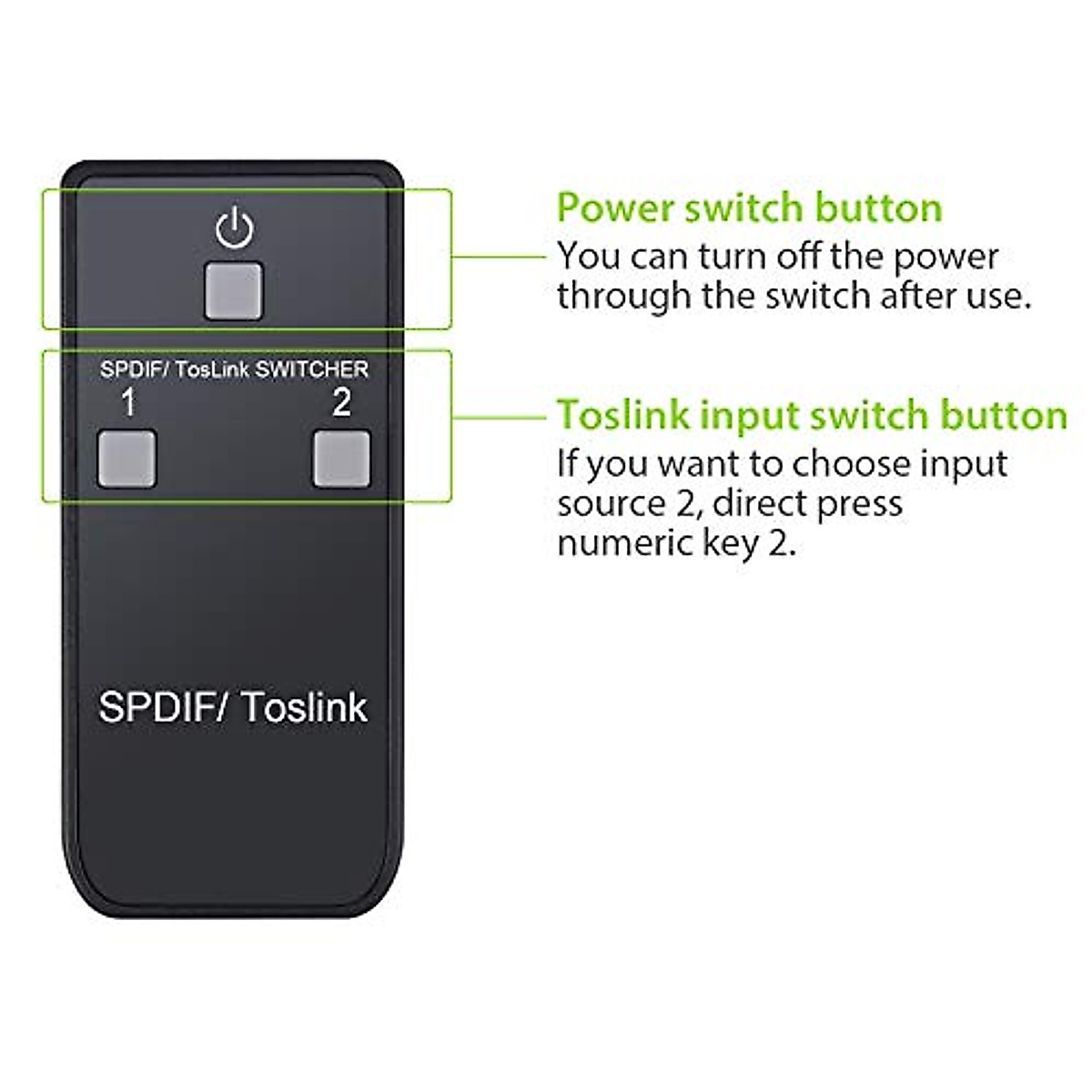 LiNKFOR 2x1 Digital Optical Audio Switch with IR Remote Control Digital Audio SPDIF Toslink Optical Fiber Switcher 2 in 1 Out Aluminum Alloy with 6ft Optical Cable for PS3 Xbox Blue-Ray DVD HDTV