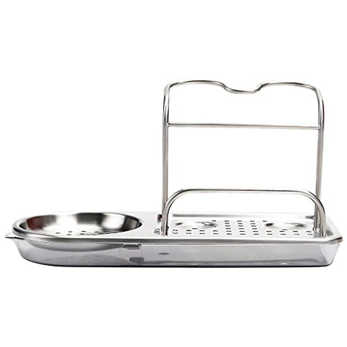 OXO Good Grips Stainless Steel Easy Press Dispenser & Good Grips Stainless Steel Sink Caddy