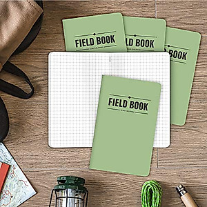 Elan Publishing Company Field Notebook/Pocket Journal - 3.5"x5.5" - Green - Graph Memo Book - Pack of 5