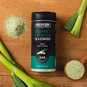 WOULD U COOK GOURMET PREMIUM SEASONING Scallion Granules (54g/1.90oz), Taste of Korea, Vegan, Magic Powder, Green Onion
