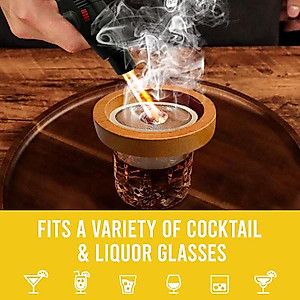 Cocktail Smoker Kit with Torch and 4 Wood Chips, Drink Smoker Infuser Kit | Whiskey Smoker Kit - Bourbon, Old Fashioned Smoker Kit to Infuse Alcoholic Beverages, Cheese, Salads, Meats, Whiskey Gift