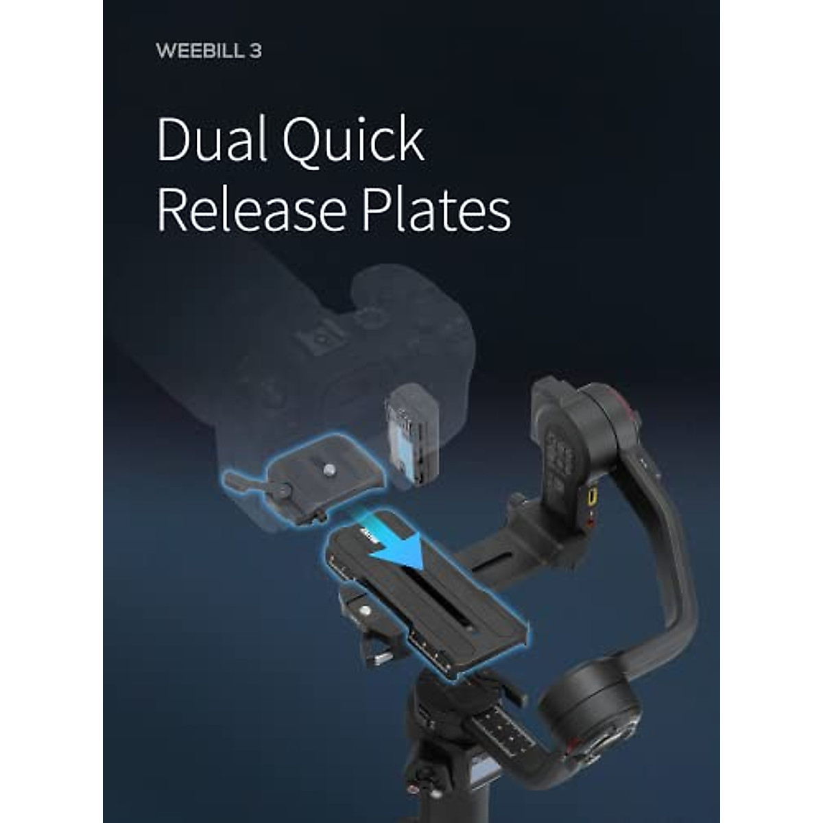 ZHIYUN Weebill 3, 3-Axis Gimbal Stabilizer for DSLR and Mirrorless Camera, Nikon Sony Panasonic Canon Fujifilm BMPCC 6K, Fill Light & Mic Integration, PD Fast Charge