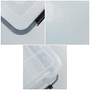 Sosody 12 Quart Clear Storage Latching Box, Plastic Latch Box with Lid, 6-Pack