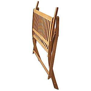 Festnight Folding Outdoor Garden Bench Wooden Patio Porch Chair Seat with Backrest and Armrest Solid Acacia Wood Courtyard Decoration Park Outdoor Furniture