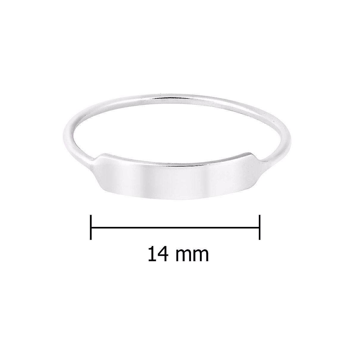 AeraVida Dainty Sleek Shiny Simple Engravable Rectangle Bar .925 Aesthetic Sterling Silver Ring for Woman - Size 7