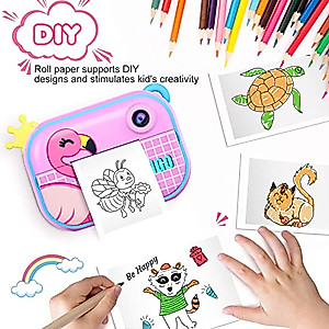 Instant Print Camera for Kids,Zero Ink Kids Camera with Print Paper,Selfie Video Digital Camera with HD 1080P 2.4 Inch IPS Screen,3-14 Years Old Children Toy Learning Camera for Birthday,Chistmas