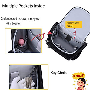 PAOIXEEL Diaper Bag Backpack with Stroller Clips, Lightweight Water-Resistant Nylon Travel Backpack