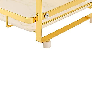 Bathroom Standing Rack, Corner Bathroom Shelf Strong Load Bearing Capacity Stable White and Gold for Kitchen(3 Tier)