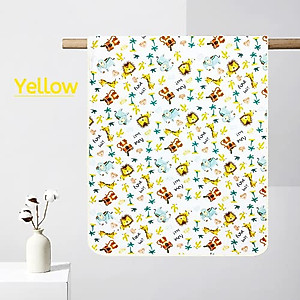 LANEYLI Portable Changing Pad Liner, Washable Changing Mat for Baby Diaper Change Leak Proof Reusable Cover Liner, Yellow 1 Count (29.5" x 39.0")