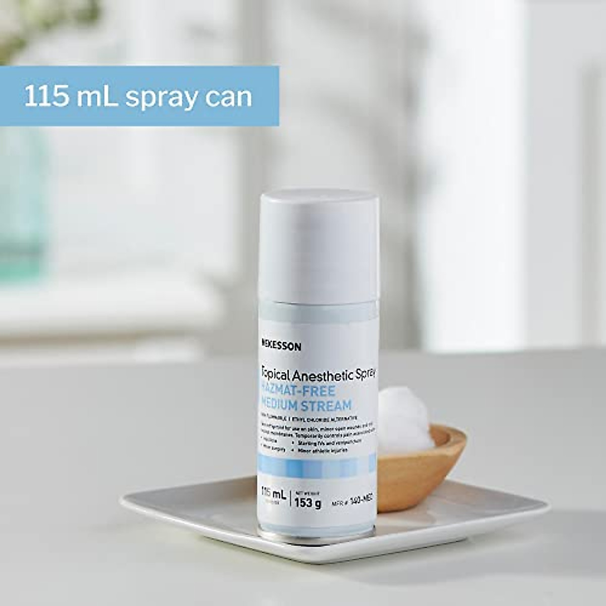 McKesson Topical Anesthetic Spray, Topical Pain Relief, Hazmat-Free, Medium Stream, 115 mL, 1 Count