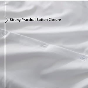 Nestl Double Brushed White Duvet Cover Queen Size 3 Piece Soft Queen Duvet Cover Set + Queen Sheets Set White 4 Piece Bed Sheets for Queen Size Bed