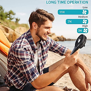 2-PACK Portable Handheld Fan,USB Rechargeable Fan with 2200mAh Battery Operated, Mini Hand Held Fans 3 Speeds Adjustable, 180° Rotation Foldable Personal Desk Fan for Home Office Desktop and Travel