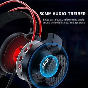 Zentouch Gaming Headset, Stereo Headset with Noise Cancelling and Mic, Over Ear Headset for PS4 PC Laptop