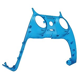 eXtremeRate Clear Blue Decorative Trim Shell Compatible with p s 5 Controller, DIY Replacement Clip Shell, Custom Plates Cover Compatible with p s 5 Controller with Accent Rings