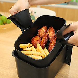 CUTIECLUB 2pcs Silicone Pot and 100pcs Disposable Liners Paper Set for Ninja DualZone XL/Dual Air Fryer, Rectangle Basket with Finger Holder and Clip