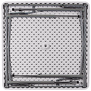 Flash Furniture Kathryn 2.79-Foot Square Height Adjustable Granite White Plastic Folding Table, 34" Square