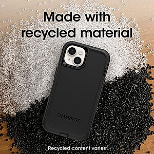 OtterBox iPhone 14 & iPhone 13 Defender Series Case - BLACK , rugged & durable, with port protection, includes holster clip kickstand