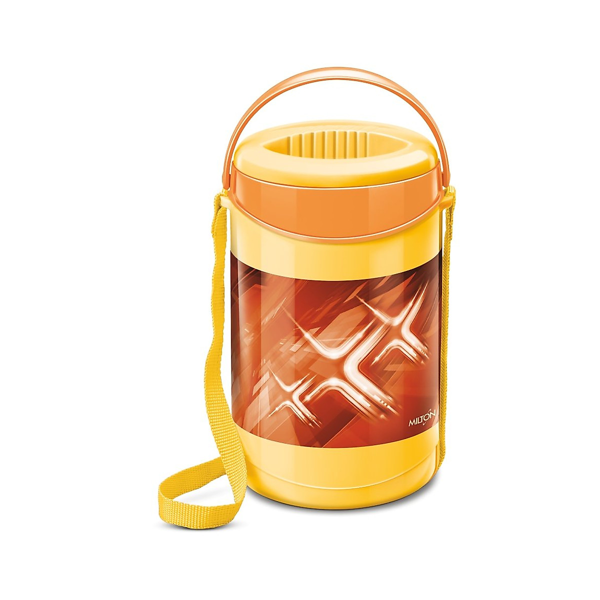 MILTON Econa Deluxe 4 Container Insulated Luch Box, Yellow Brown