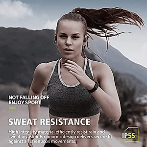 Bone Conduction Headphones Wireless Bluetooth Sports, Waterproof Bose Sport Open Ear Headphones, Built-in Mic Ear Clip Headset for Running Workouts Driving (Black)