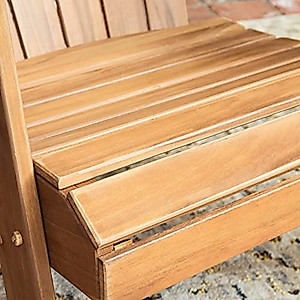 Cambridge Casual Lakeside Oversized Patio Adirondack Chair with Cup Holder, Natural Teak, Set of 2