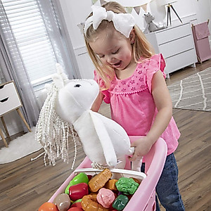 Step2 Little Helper's Shopping Cart for Kids, Play Grocery Cart, Made of Durable Plastic, for Toddlers 2+ Years Old, Pink