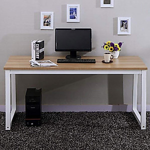 LEGENDARY-YES Laptop Computer Desk PC Table - Wood Workstation Study Writing Gaming Bench Home Office Furniture Tables for Bedroom