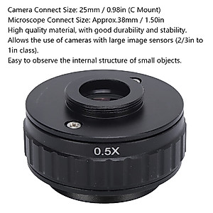 Agatige 0.5X C Mount Adapter Lens, Microscope Adapter Camera Adapter Mount Lens Adapter Trinocular Stereo Microscope Tube Focusing 38mm for Digital Camera CX Photo Port Stereo T490 Series Microscopes